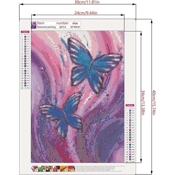 None | Office | 5d Diamond Painting Blue Pink Purple Butterfly ...